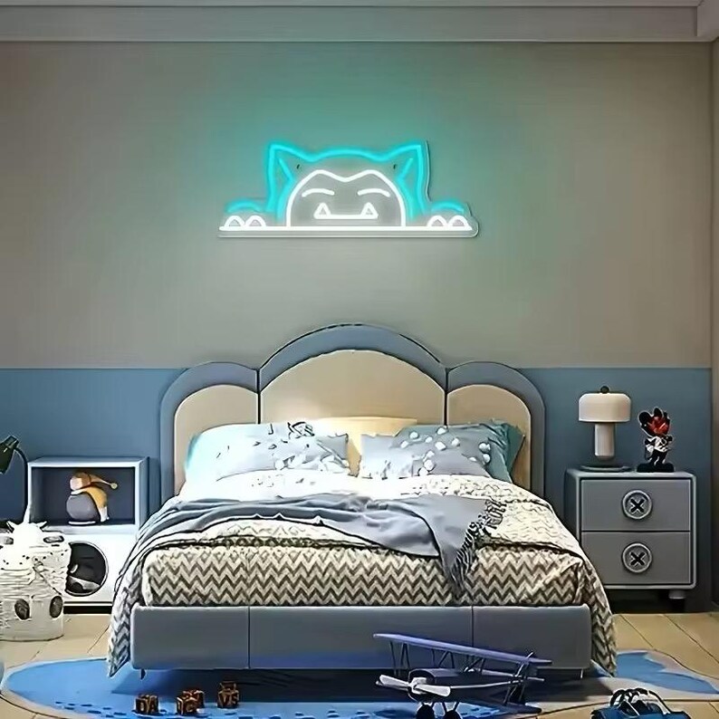 Custom Anime Neon Sign Pokemon Theme Snorlax LED Light Sign for Gamer ...