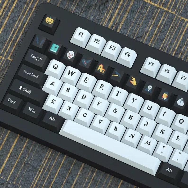 Custom Keycaps 108/129 Pcs for Mechanical Keyboards Halloween Horror ...