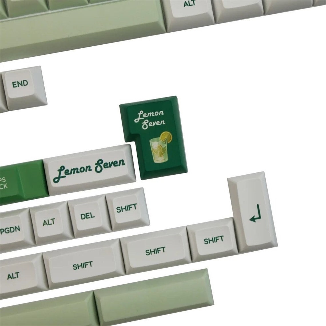Keycaps 129 Pcs Lemon Zeven Theme for Mechanical Keyboards KCA Profile ...