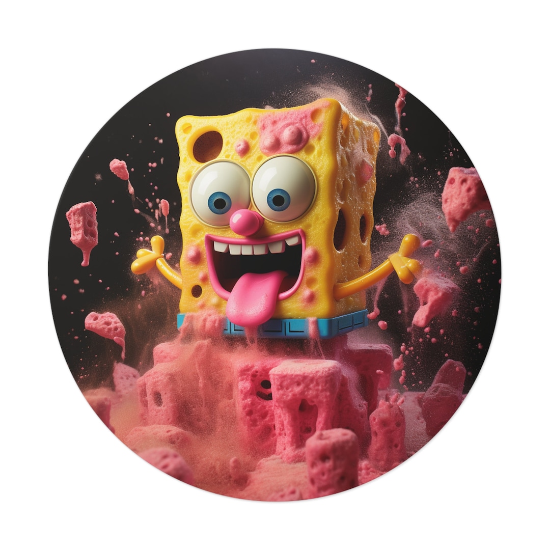 Hole in Head Spongebob Squarepants Round Vinyl Stickers - Etsy