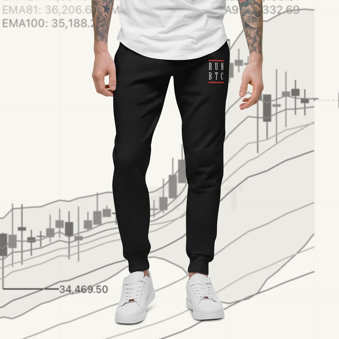 RUN BTC Embroidered Sweatpants Crypto Themed Bitcoin Mens Shorts Mens ...