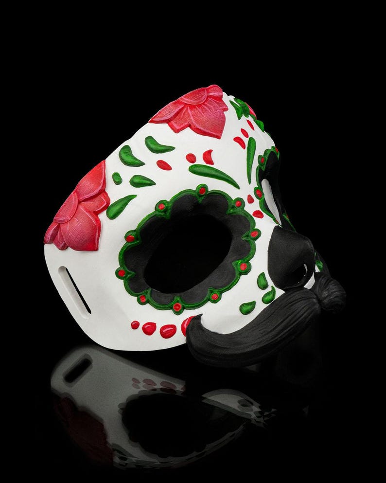 Dia De Los Muertos Calavera Cosplay Mask With Mustache (3 Sizes) - Etsy