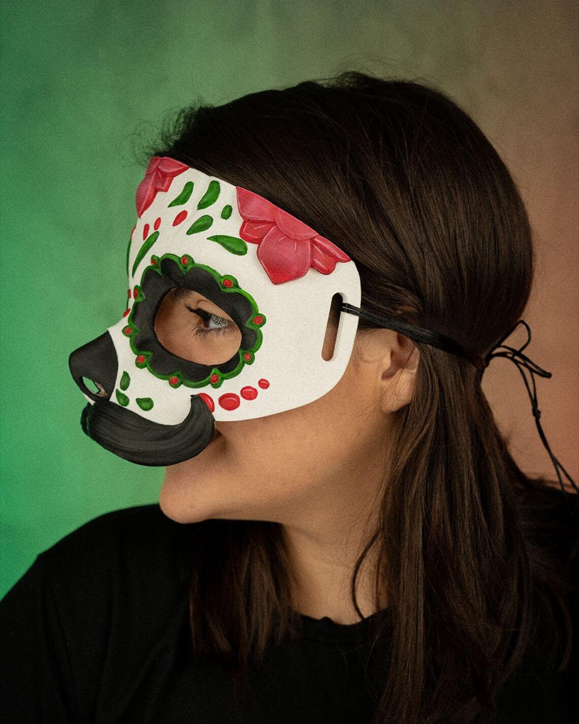 Dia De Los Muertos Calavera Cosplay Mask With Mustache (3 Sizes) - Etsy
