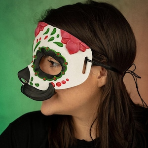 Dia De Los Muertos Calavera Cosplay Mask With Mustache (3 Sizes) - Etsy