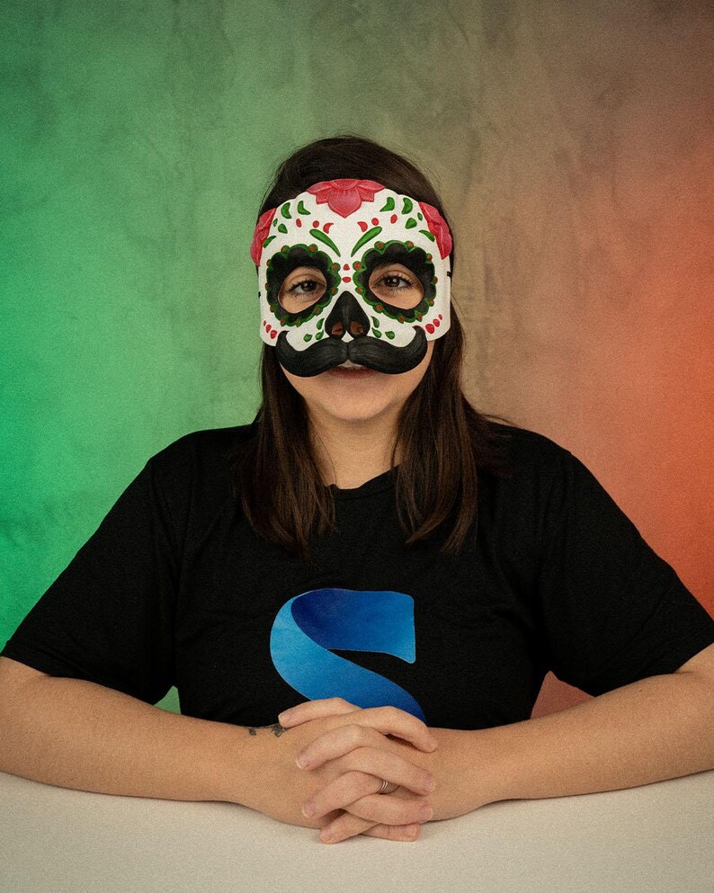 Dia De Los Muertos Calavera Cosplay Mask With Mustache (3 Sizes) - Etsy