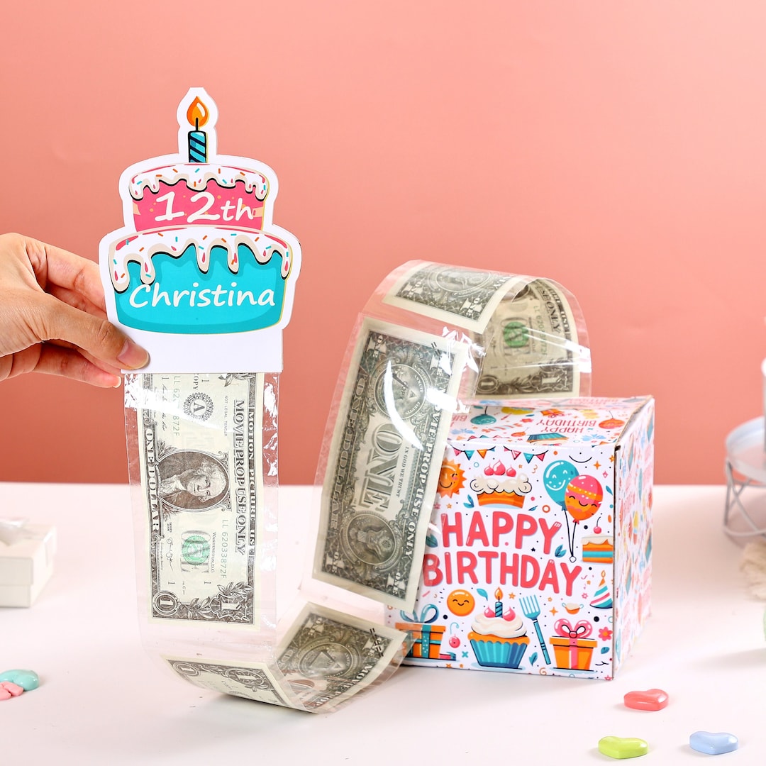 Custom Money Box With Pull Out Birthday Card and Bags A Fun Way to Gift ...