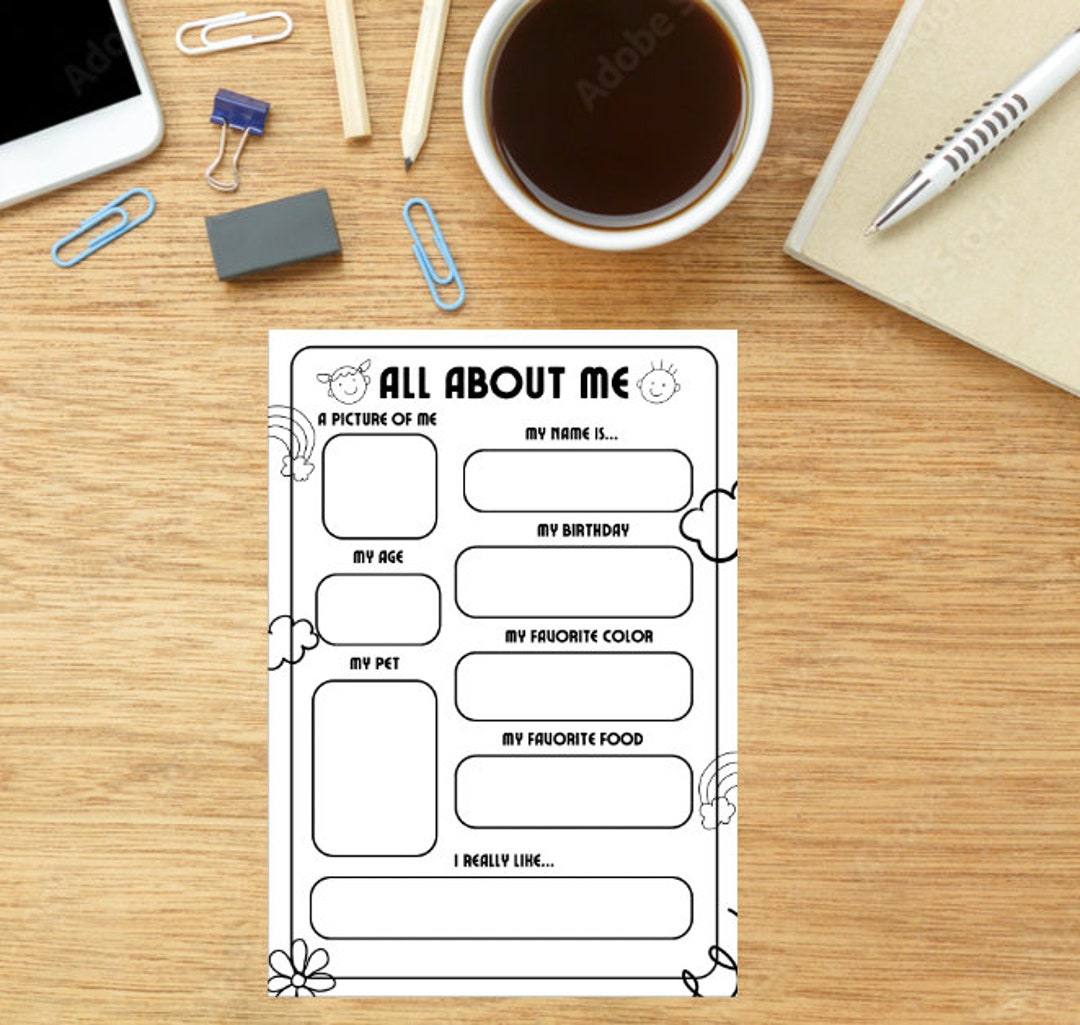 All About Me Classroom Worksheet - Etsy