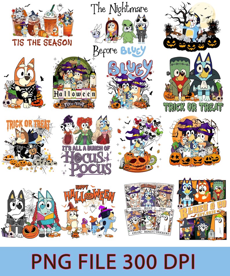 Bluey Halloween Png, Horror Character Png, Bluey Characters Png, Bluey ...