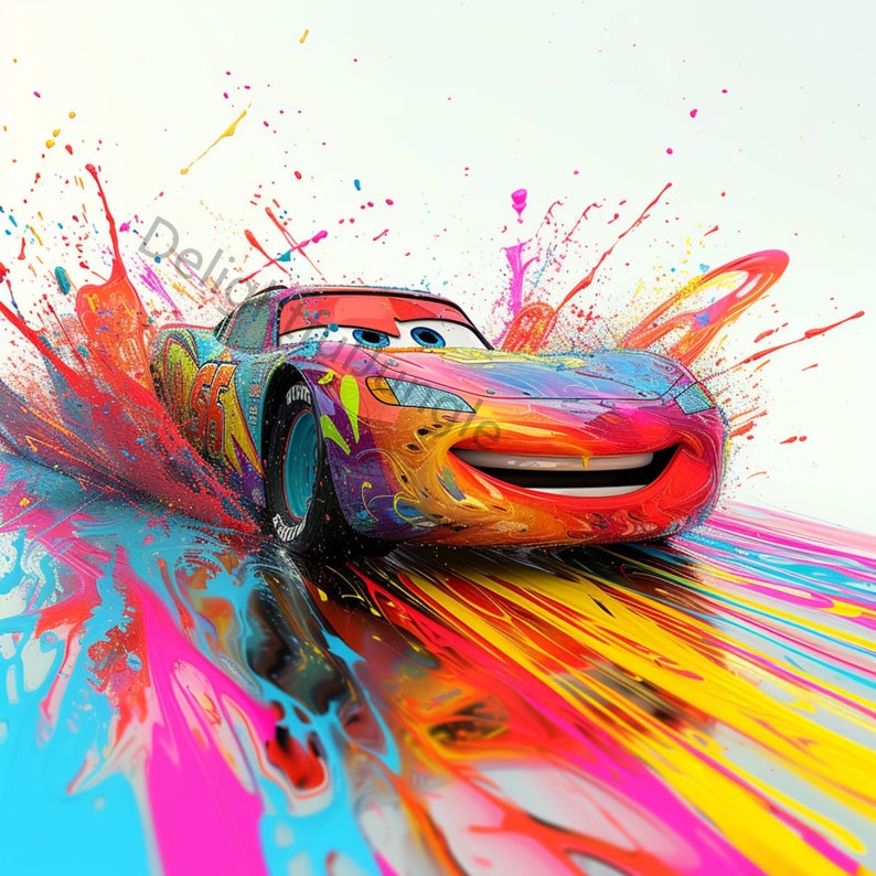 Purple Splash Ink Lightning Mcqueenclip Art Lightning Mcqueen ...