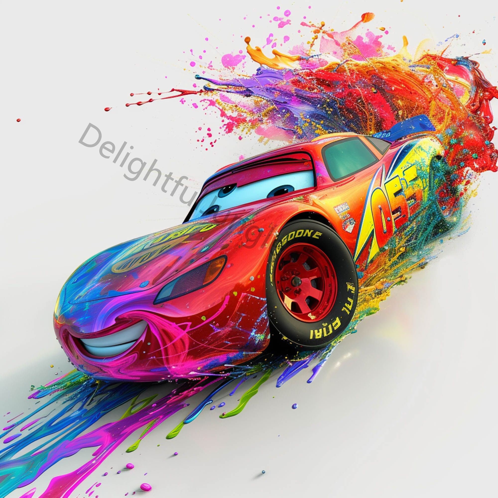 Purple Splash Ink Lightning Mcqueenclip Art Lightning Mcqueen ...