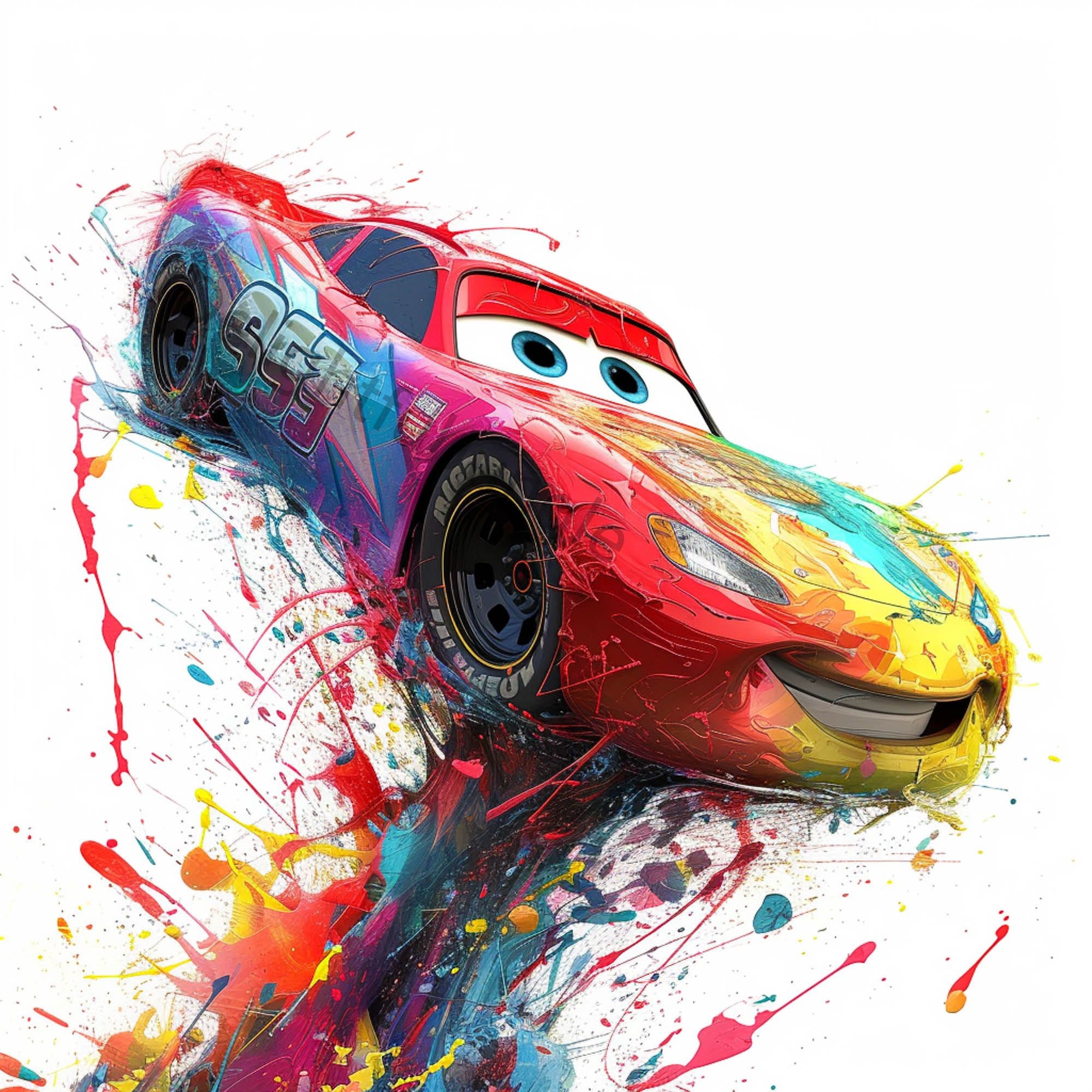 Purple Splash Ink Lightning Mcqueenclip Art Lightning Mcqueen ...