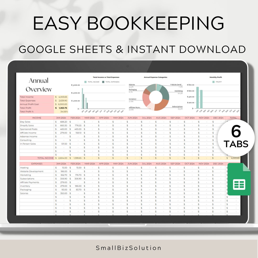 Small Business Bookkeeping Spreadsheet Template, Business Spreadsheet ...