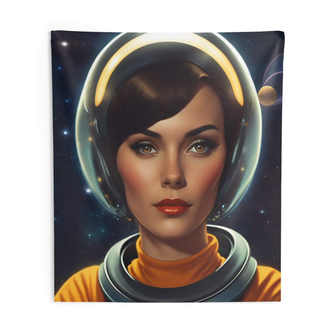 Beautiful Retro Space Woman Indoor Wall Tapestries - Etsy