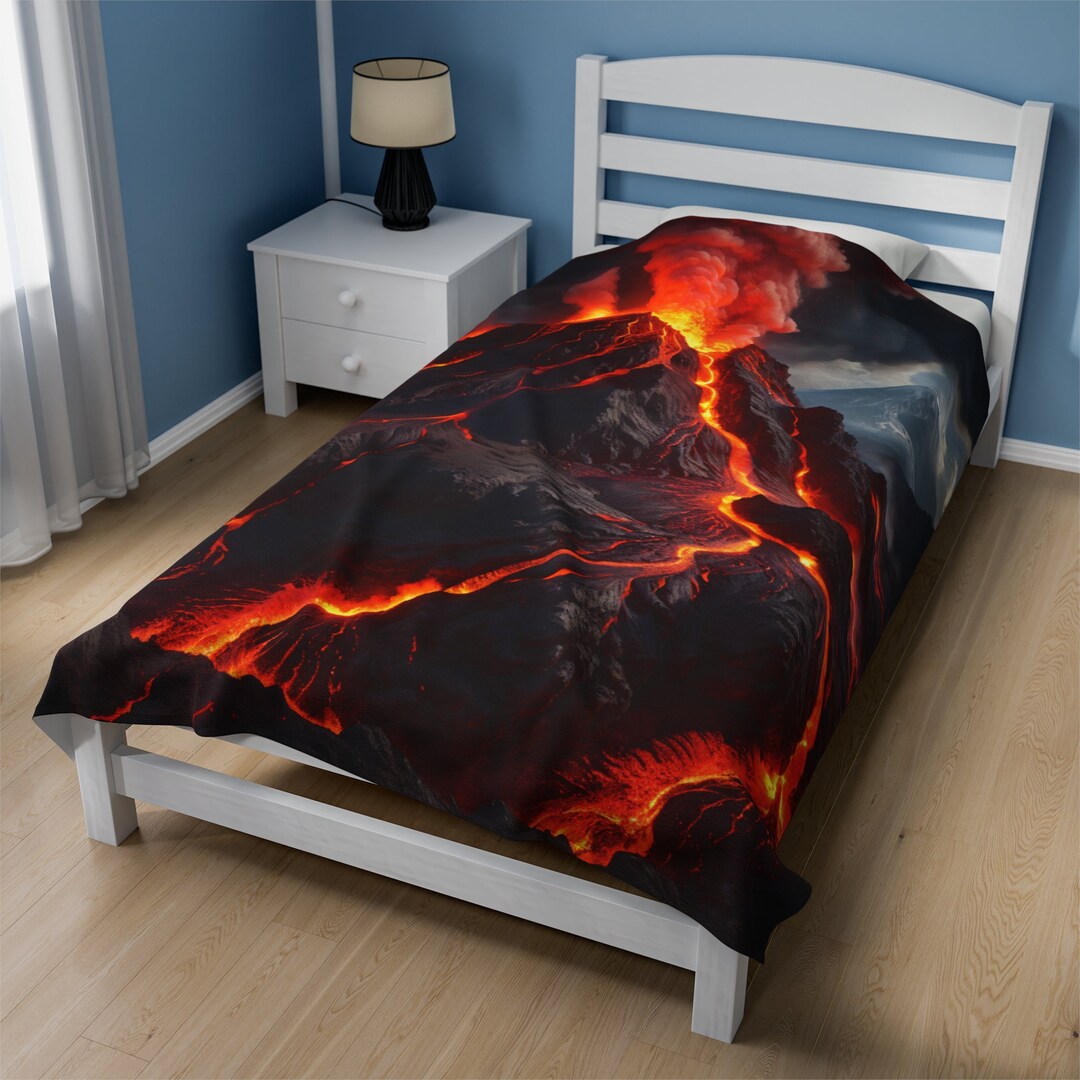 Vibrant Volcano Lava Blanket - Etsy