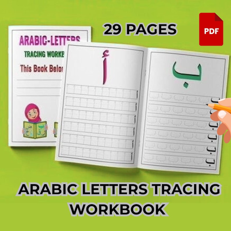 Arabic Alphabet Tracing Workbook for Kids (PDF) - Etsy