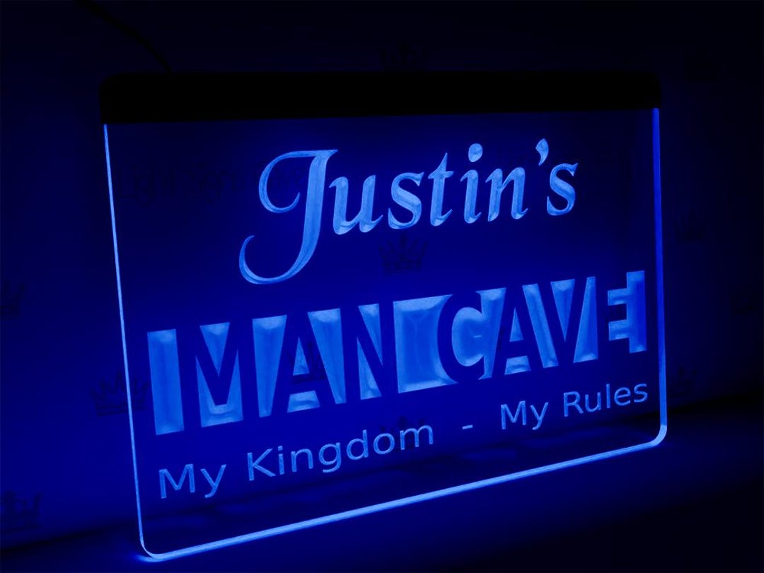 Personalized Man Cave Light Sign | RGB Multi-color Light Sign With a ...