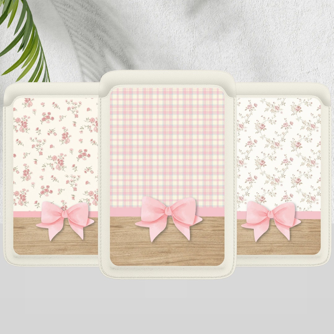 Cute Pink Floral Print Magsafe Wallet, Magnetic Aesthetic Coquette ...