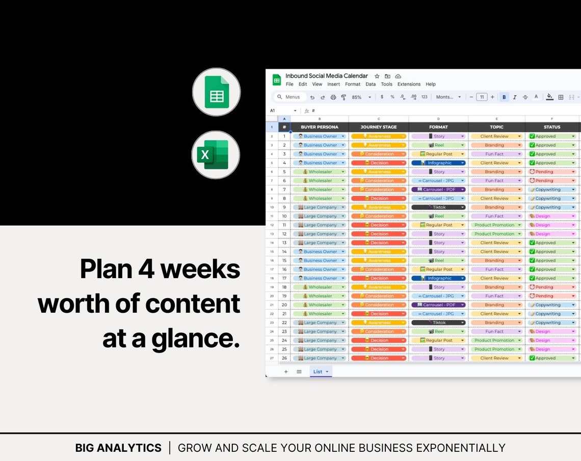 2024 Social Media Calendar Template for Inbound Marketing | Designed ...
