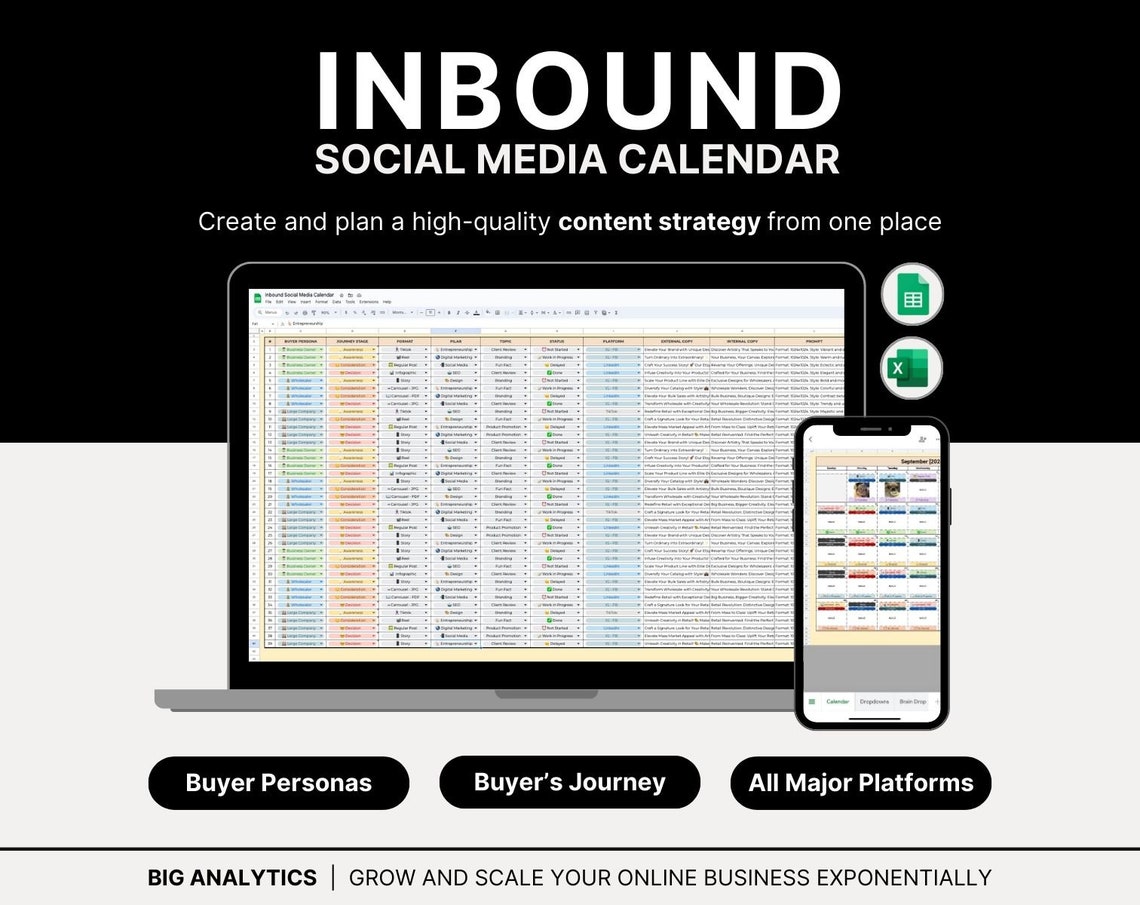 2024 Social Media Calendar Template for Inbound Marketing | Designed ...