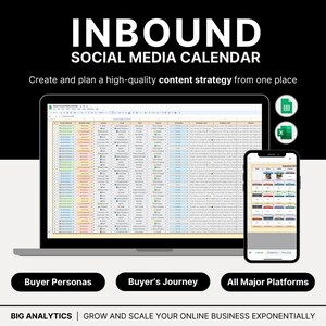 2024 Social Media Calendar Template for Inbound Marketing | Designed ...