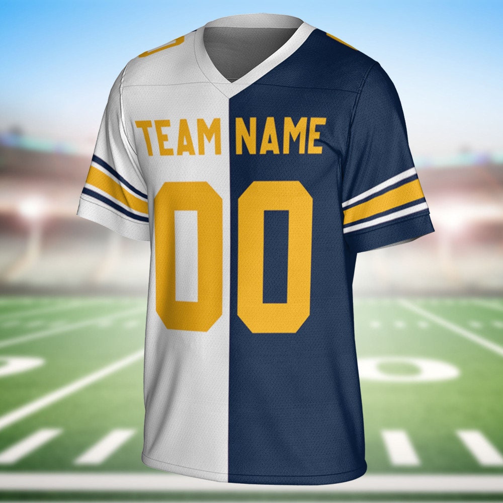 Personalized Rams Jersey Football Half N Half, Custom Number Jersey ...