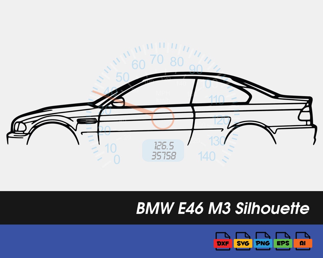 BMW M3 Silhouette SVG and 300 Dpi PNG Dxf Eps Formats Ready to Use for ...
