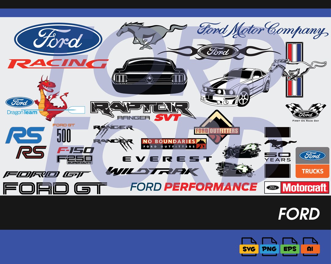 Ford Bundle SVG and 300 Dpi PNG Ai Formats Ready to Use for Cricut and ...