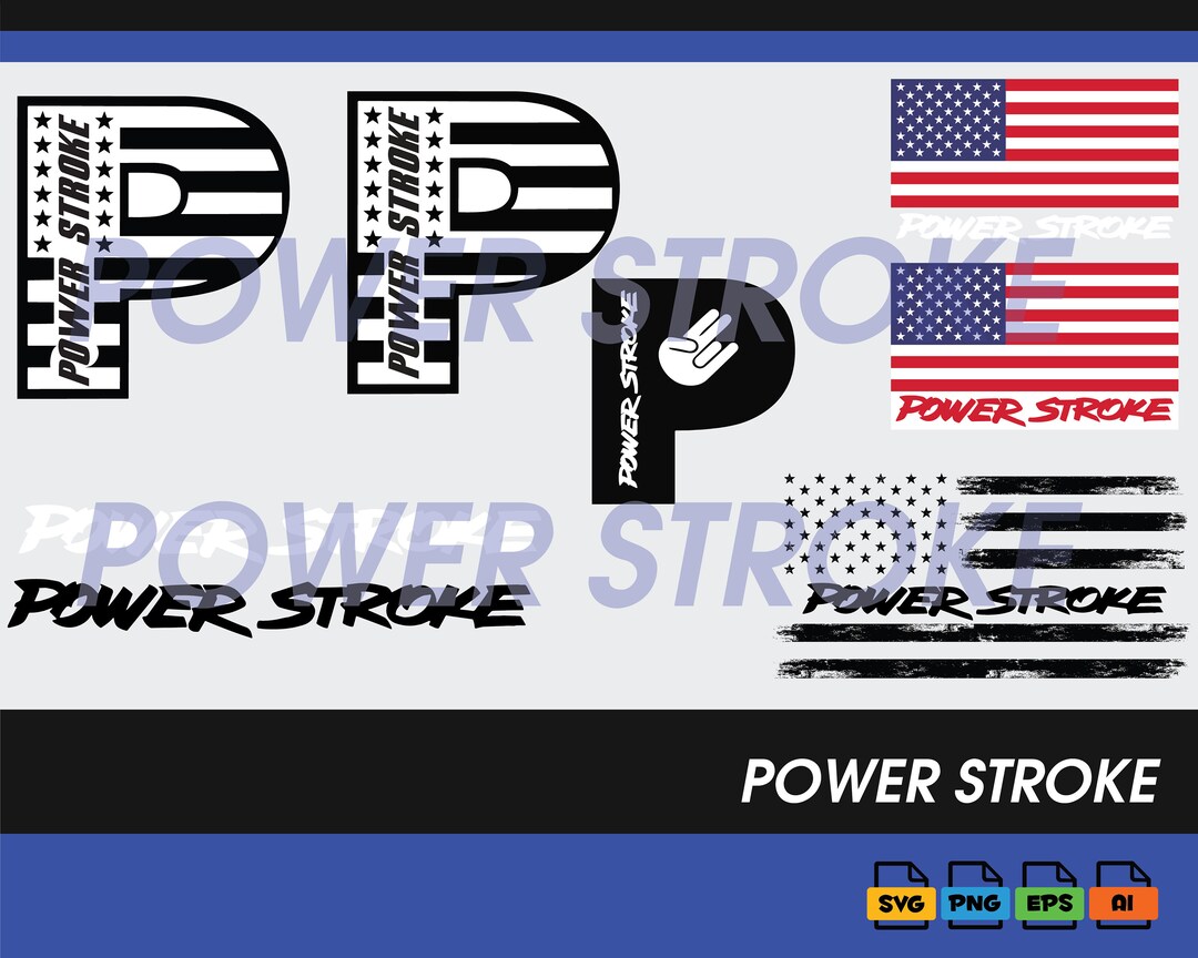 Power Stroke SVG PNG and DXF Formats Ready to Use for Cricut and Canva ...