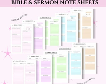 Sermon Church Notes Printable, Digital Download, Bible Study Notes ...