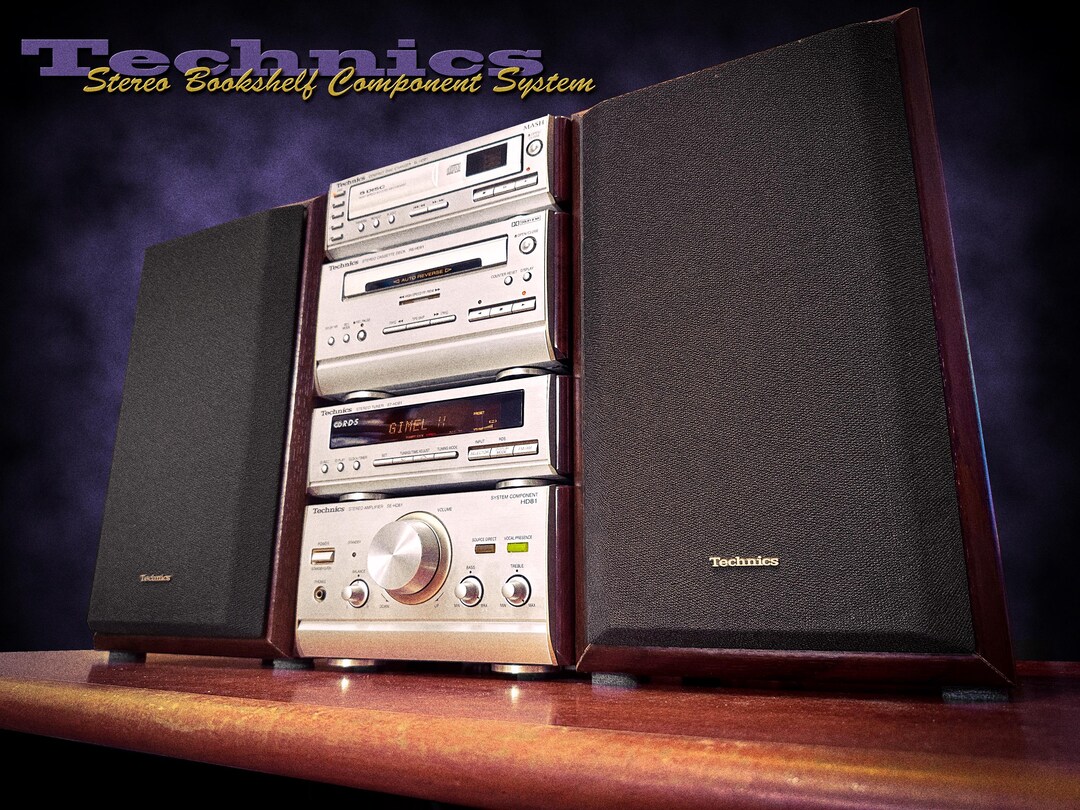 Technics Mini Hifi Tower Vintage Stereo Cassette 5-CD Component System ...