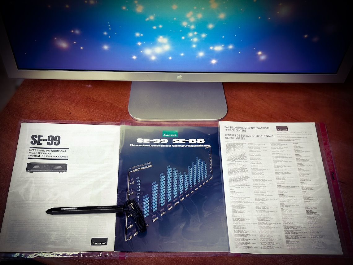 SANSUI SE-99 Rare Vintage Stereo Graphic Equalizer Light Pen Included ...