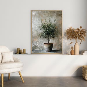 Vintage Olive Tree Art Print – Rustic Botanical Wall Art, Mediterranean ...