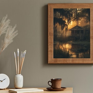 Deep South Bayou Swamp Art Print: Gothic Landscape, Dark Academia ...