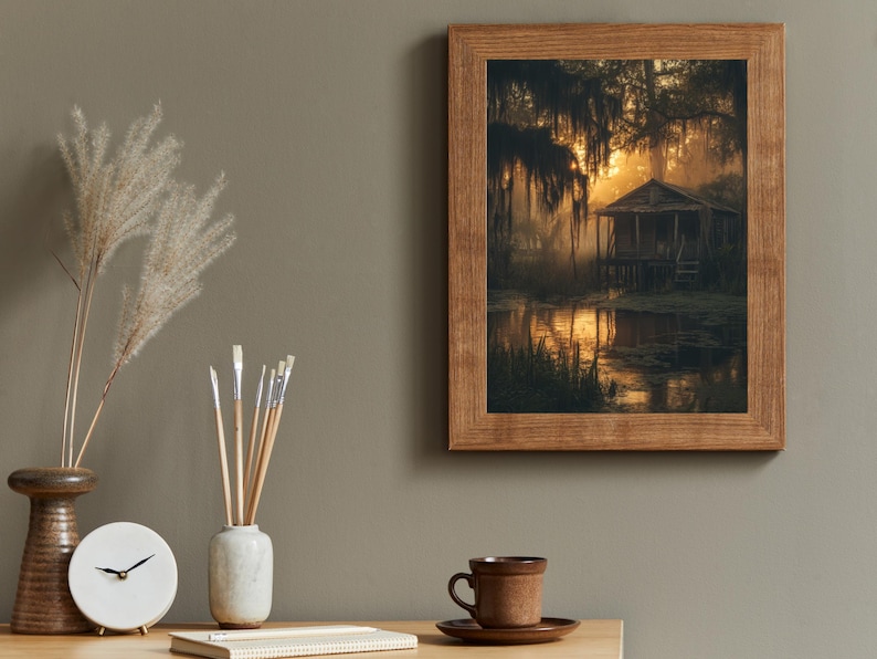 Deep South Bayou Swamp Art Print: Gothic Landscape, Dark Academia ...