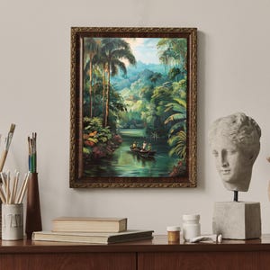 Vintage Jungle River Wall Art – Tropical Rainforest Print – Henri ...