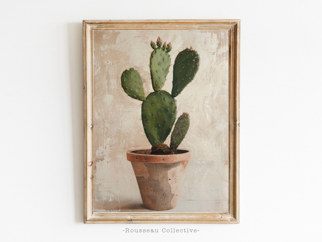 Rustic Cactus Art Print | Desert Boho Wall Decor | Southwestern ...