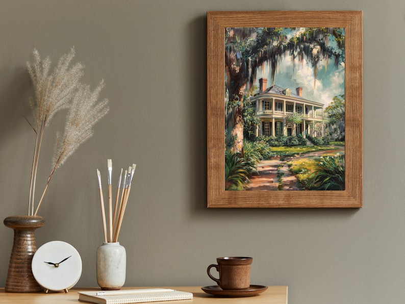 Deep South Antebellum Plantation House Bayou Wall Decor Art Print - Etsy