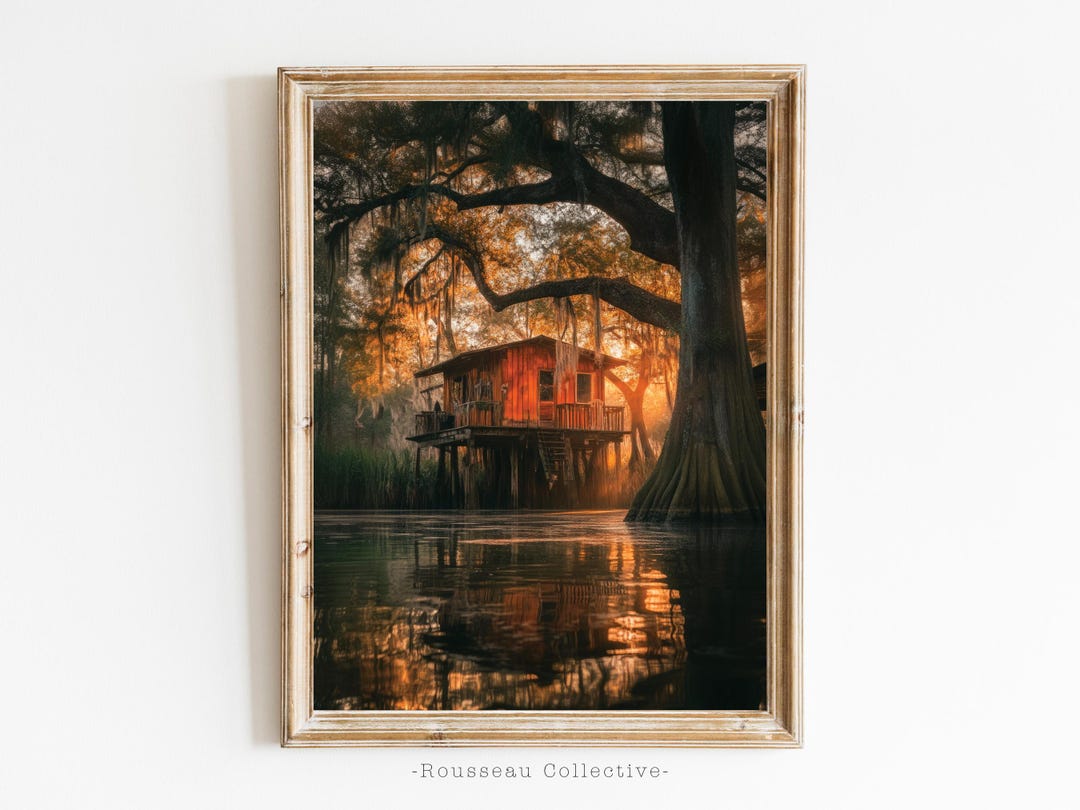 Deep South Bayou Art Print: Moody Treehouse Cabin Dark Academia Wall ...