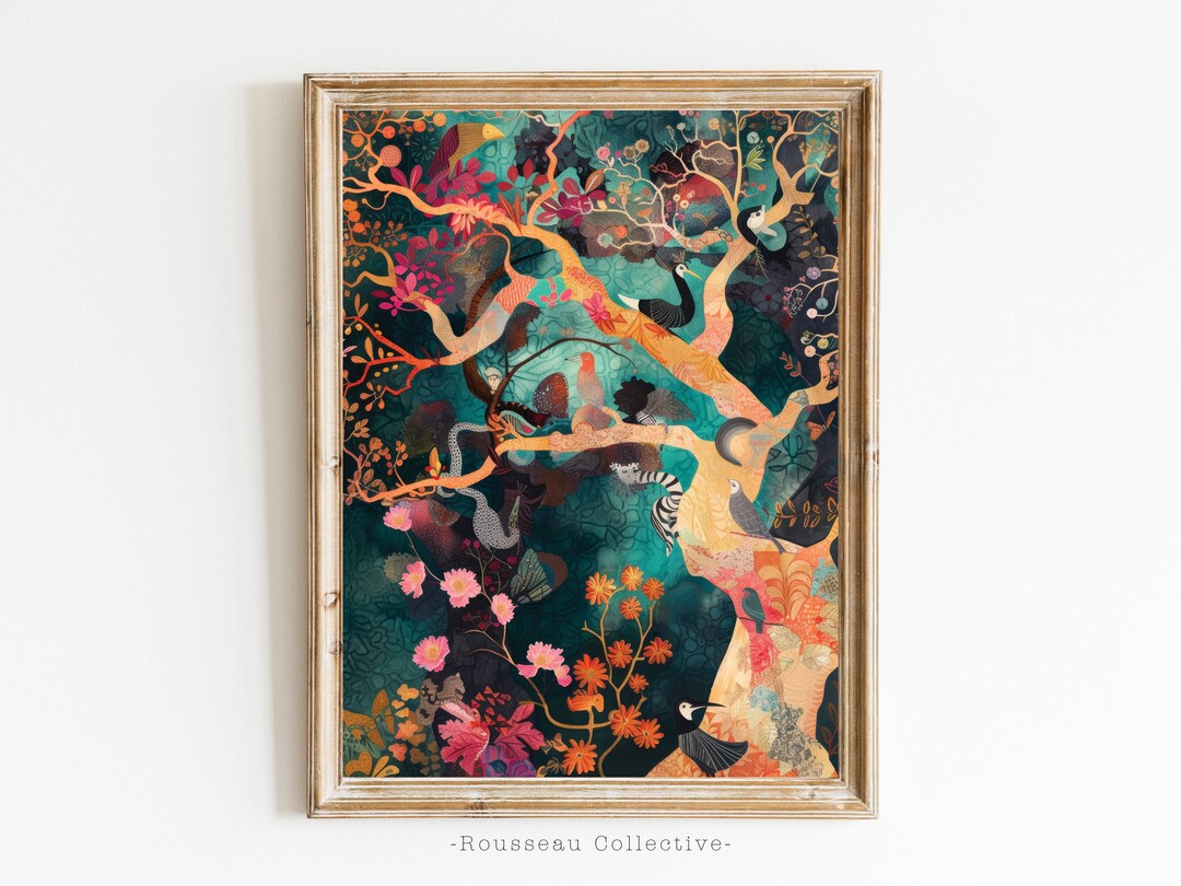 Henri Rousseau Inspired Art Print, Exotic Jungle Tree of Life, Vintage ...