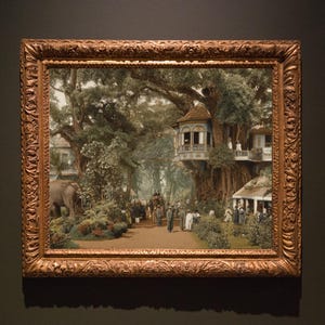 Vintage Colonial India Treehouse Photoart Print, British Raj Postcard ...