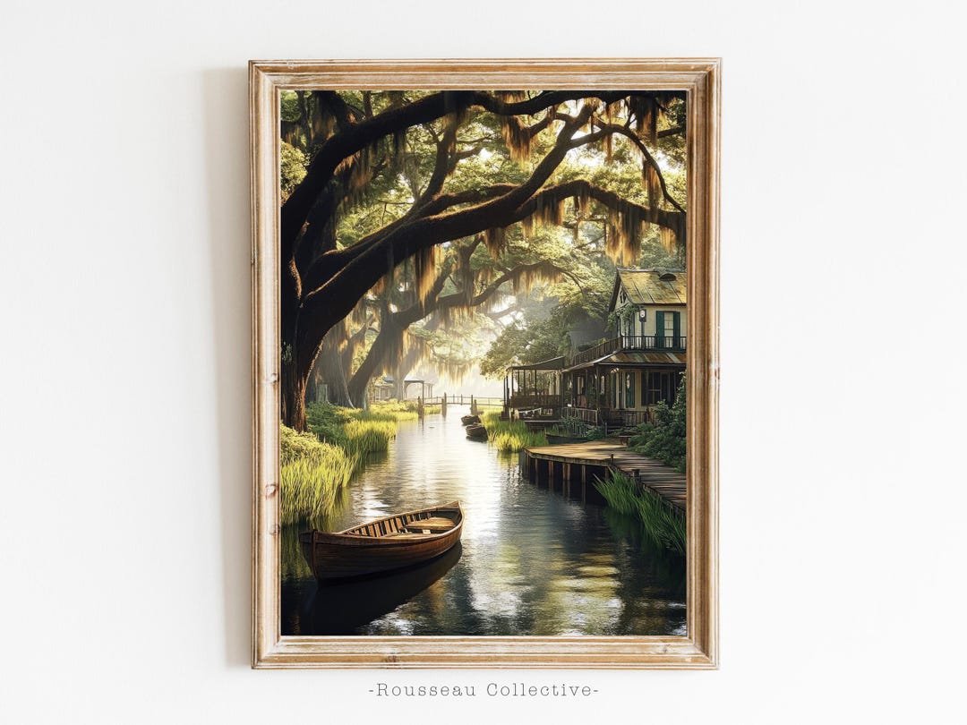 Deep South Bayou Landscape Photoart Print: Vintage Moody Swamp Wall ...