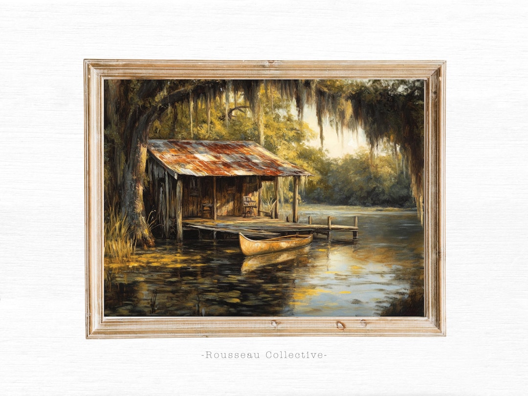 Deep South Bayou Illustration Art Print: Antebellum Plantation, Moody ...