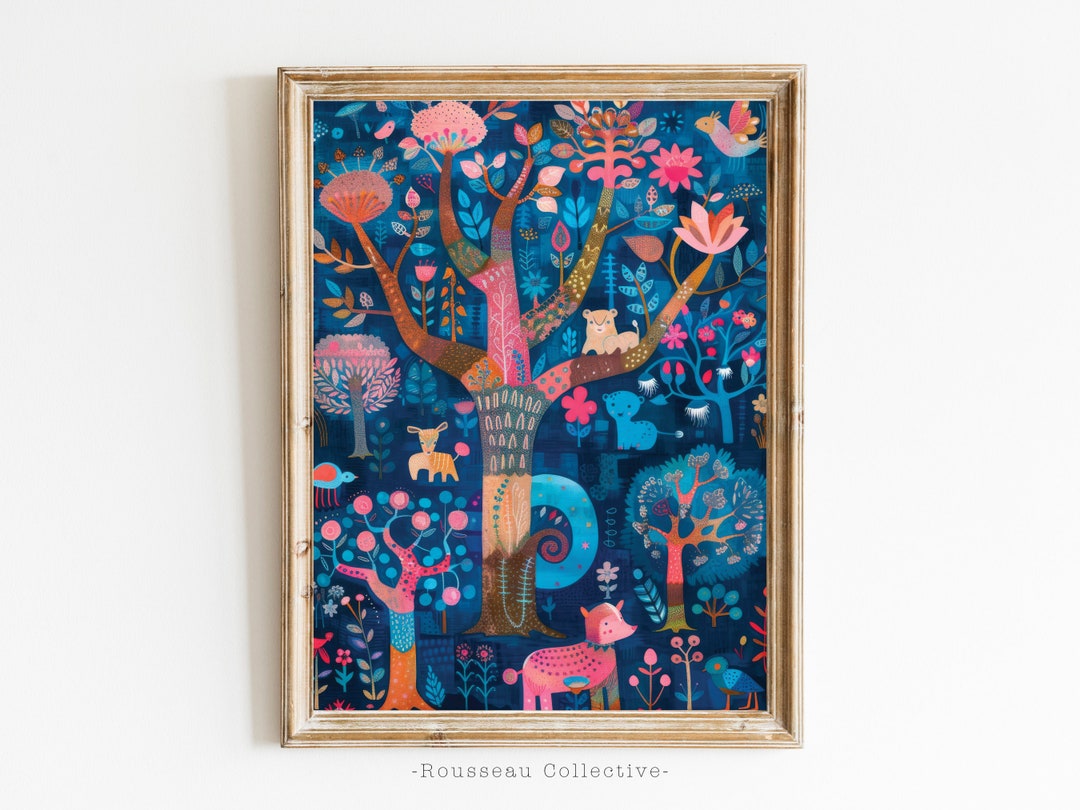 Henri Rousseau Print, Tree of Life Print, Tropical Decor, Botanical ...