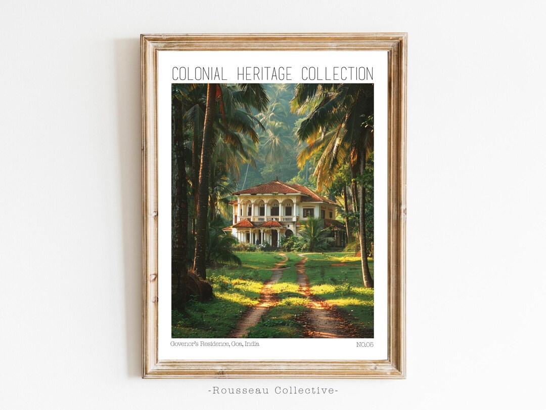 Colonial Heritage Photoart Print – Vintage Indian Mansion in Lush ...
