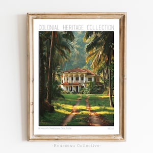 Colonial Heritage Photoart Print – Vintage Indian Mansion in Lush ...