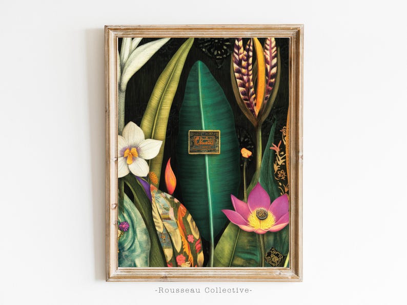 Tropical Botanical Print: Exotic Lotus Flowers, Jungle Home Decor - Etsy