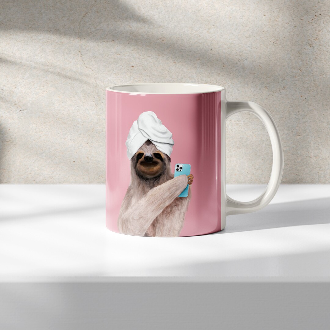 Sloth Selfie Mug: Quirky Charm for Your Daily Sip! Embrace Humor and ...
