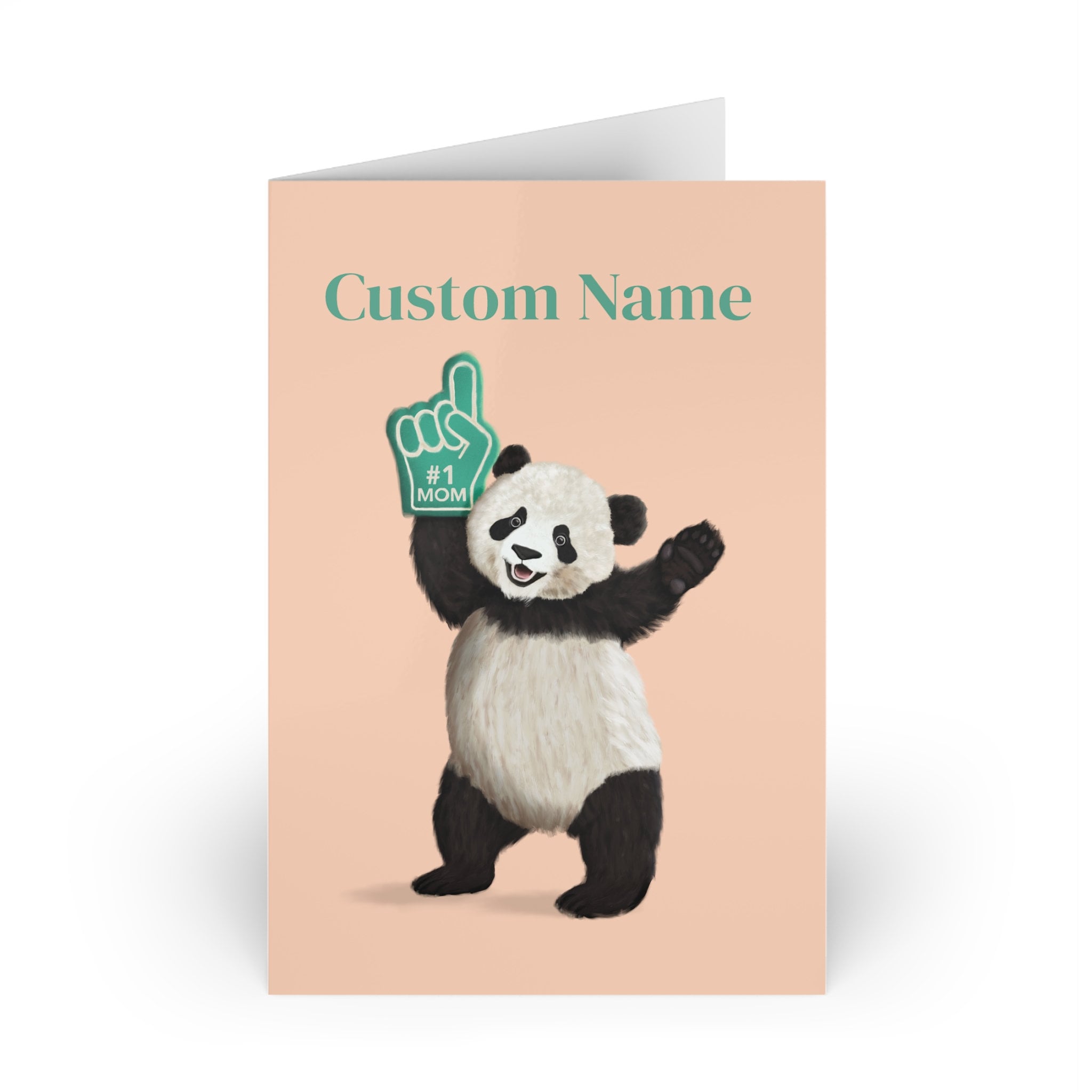 Personalized Peach Fuzz Mother's Day Card With Cute Panda. Add Mom's ...