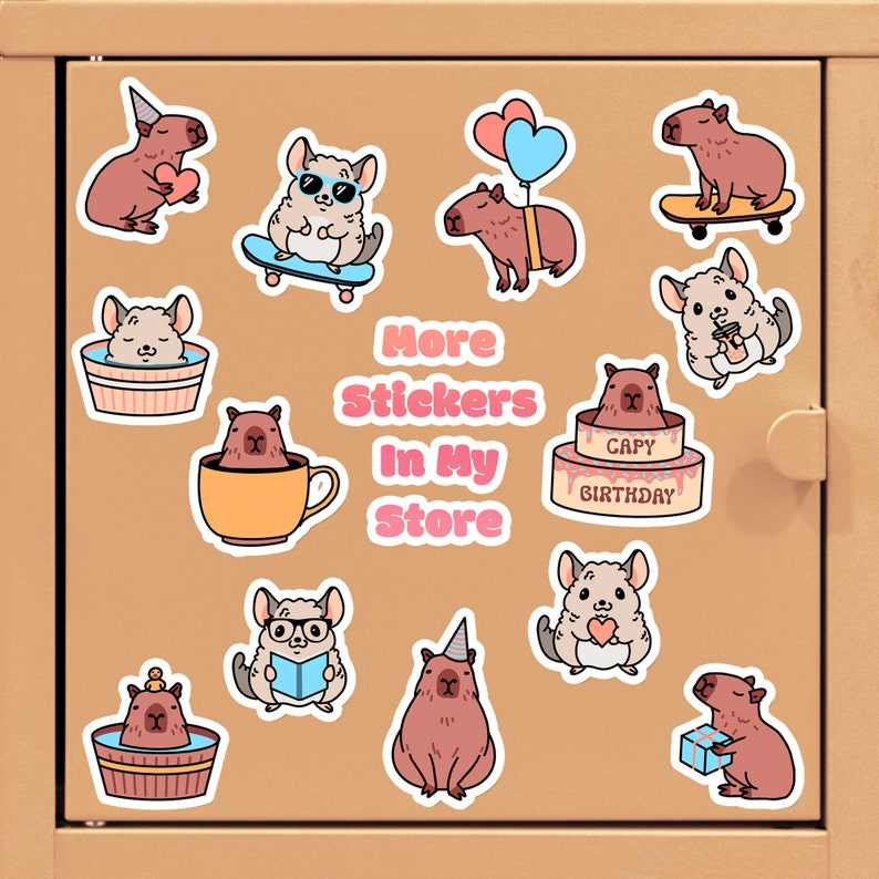 Cute Capybara Sticker Pack Sticker Set With Five Adorable Capybaras ...
