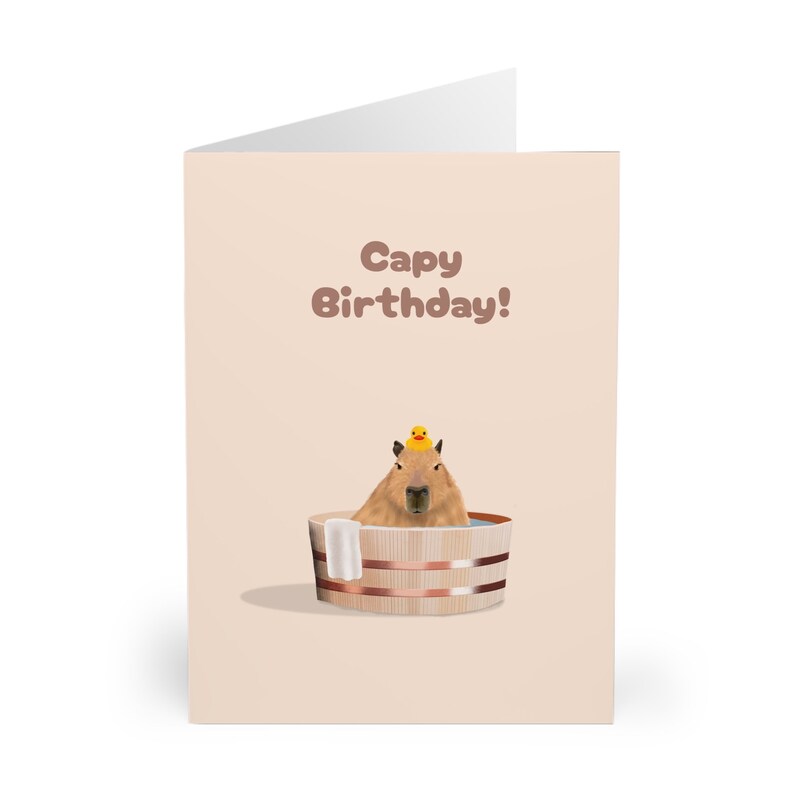 Digital Download Capy Birthday Card: Make a Splash With This Cute ...
